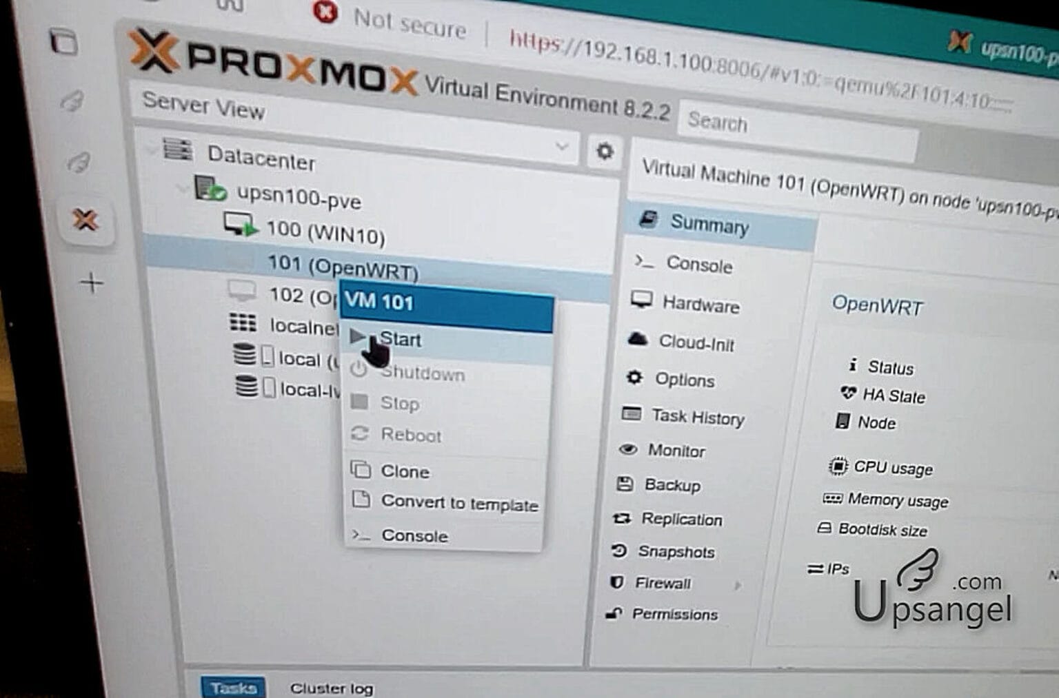 Proxmox PVE上安裝Openwrt的幾個重點：VM or LXC？哪個鏡像？網卡直通？一鍵安裝？ - by Upsangel