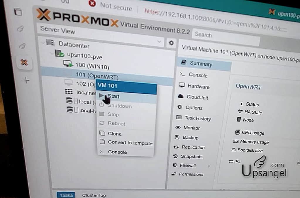 Proxmox PVE上安裝Openwrt的幾個重點：VM or LXC？哪個鏡像？網卡直通？一鍵安裝？ - by Upsangel
